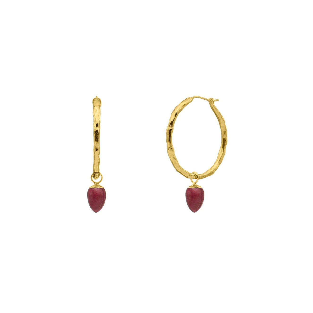 Relic Gemstone Hoops – Juvi Designs