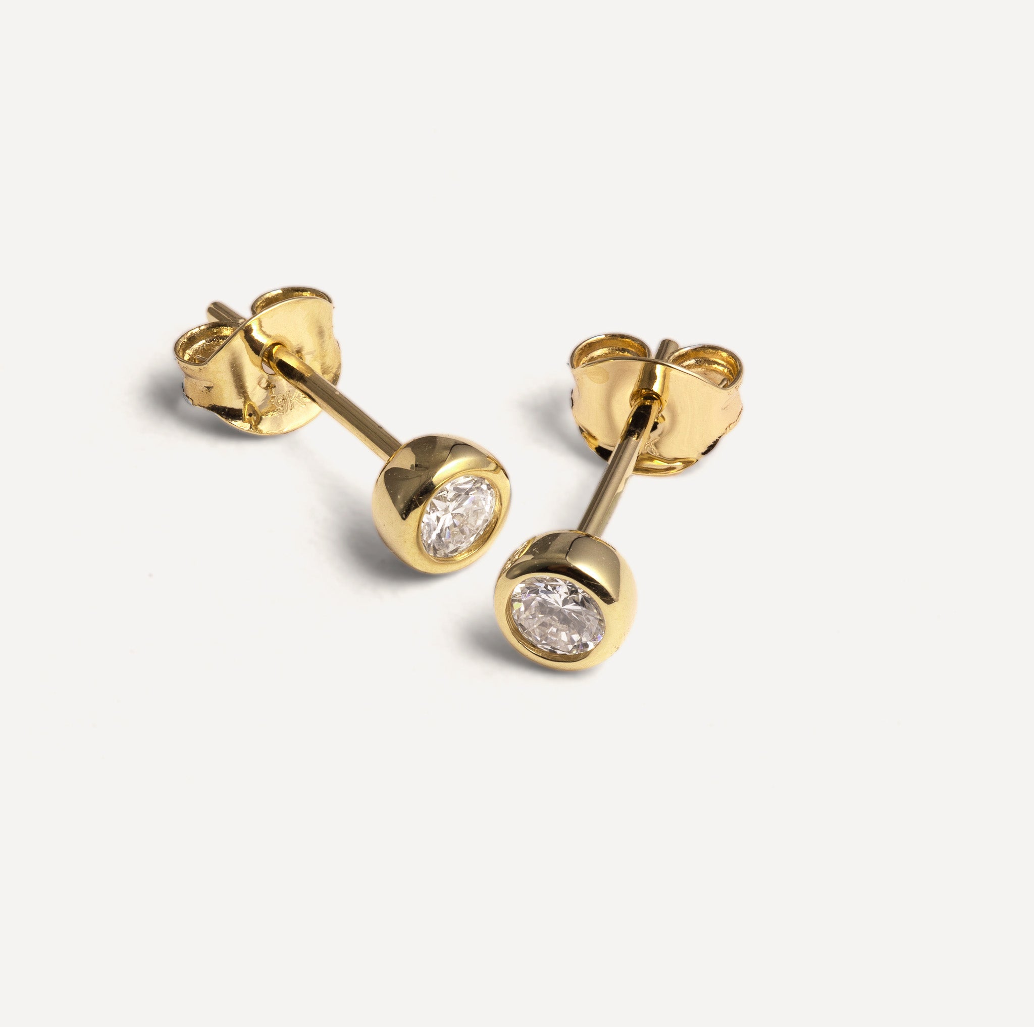 9ct Gold Diamond Studs – Juvi Designs